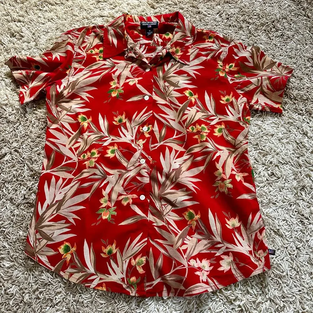 Ralph Lauren | Tops | Polo Jeans Co Ralph Lauren Hawaii Shirt Short ...